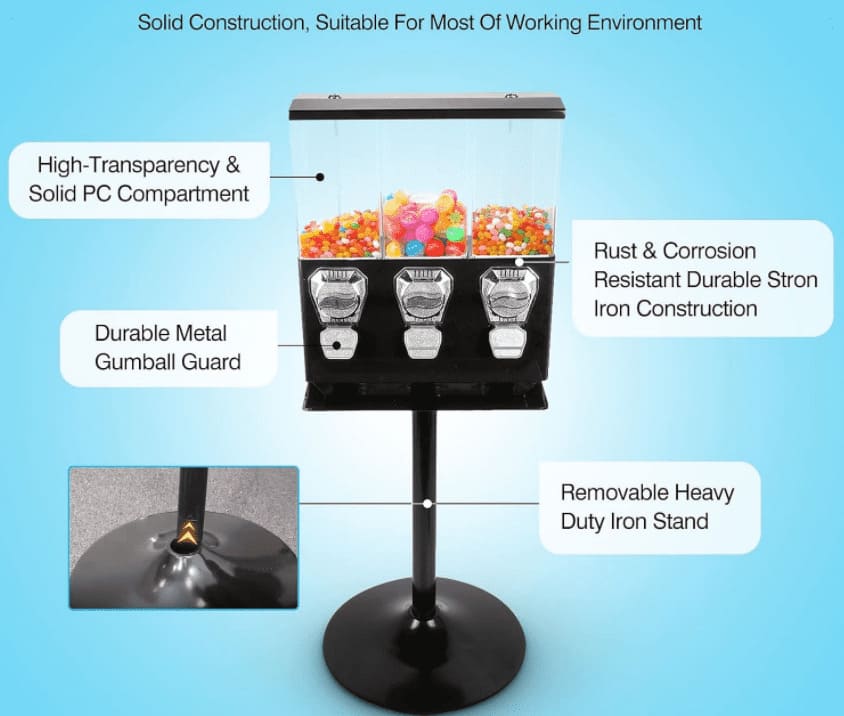 Qulity Triple Head Gumball Machines: Triple Earnings, Factory Prices ...