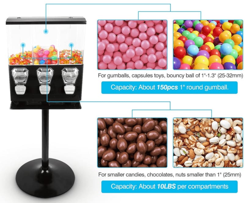 Qulity Triple Head Gumball Machines: Triple Earnings, Factory Prices ...